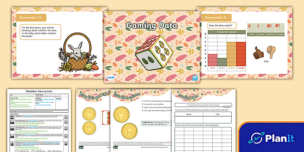 Year 1 Statistics: Hopping Into Graphs Lesson 4 - Twinkl