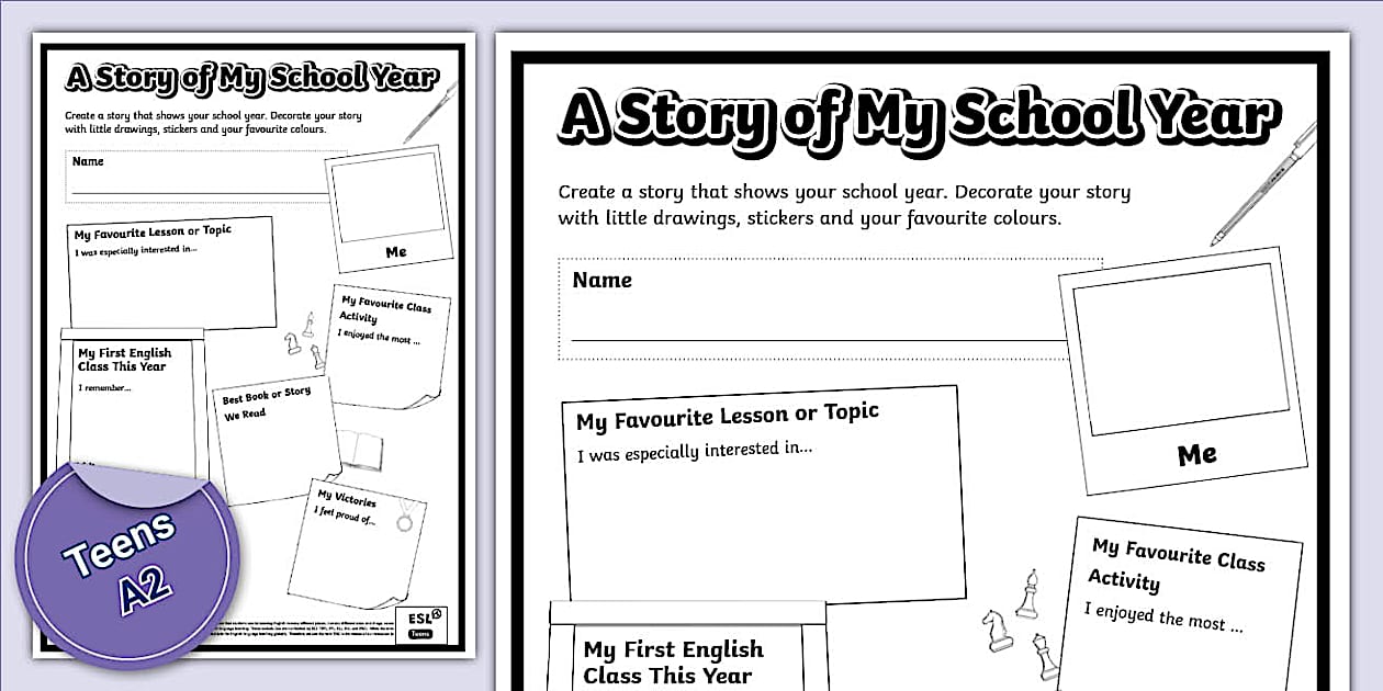 End of School Year ESL Activity Sheet for Teens - Twinkl