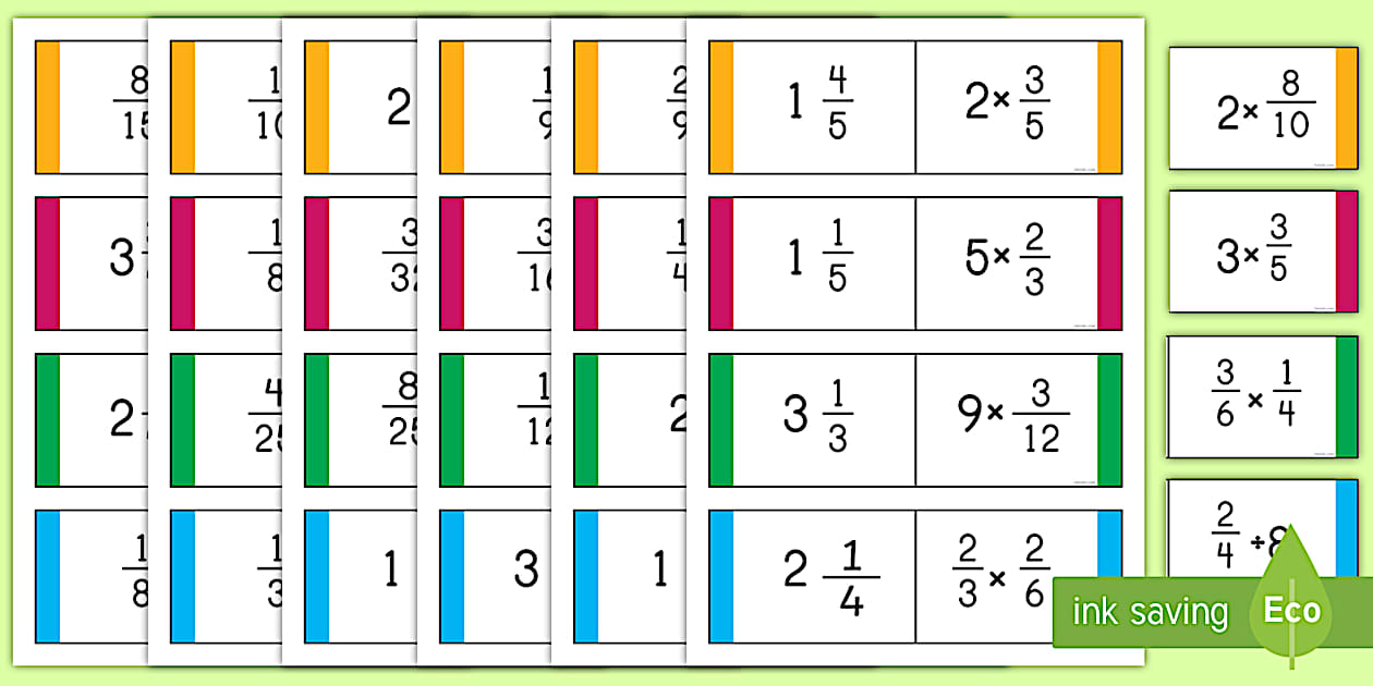 Multiplication and Division Fractions and Whole Numbers Game