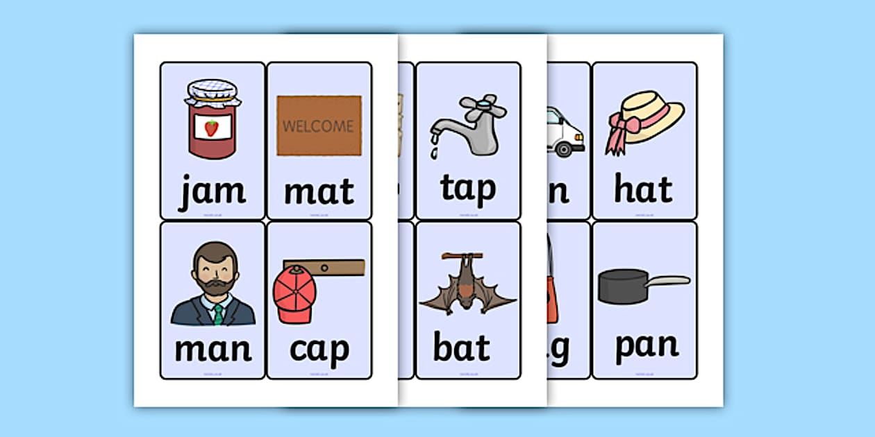 CVC Word Cards A - CVC Picture Cards - Free Resource!