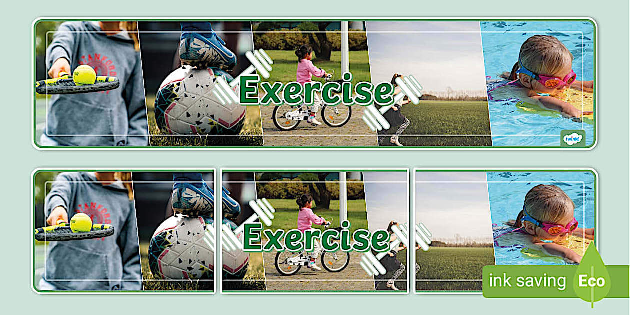 Exercise Photo Display Banner (Teacher-Made) - Twinkl