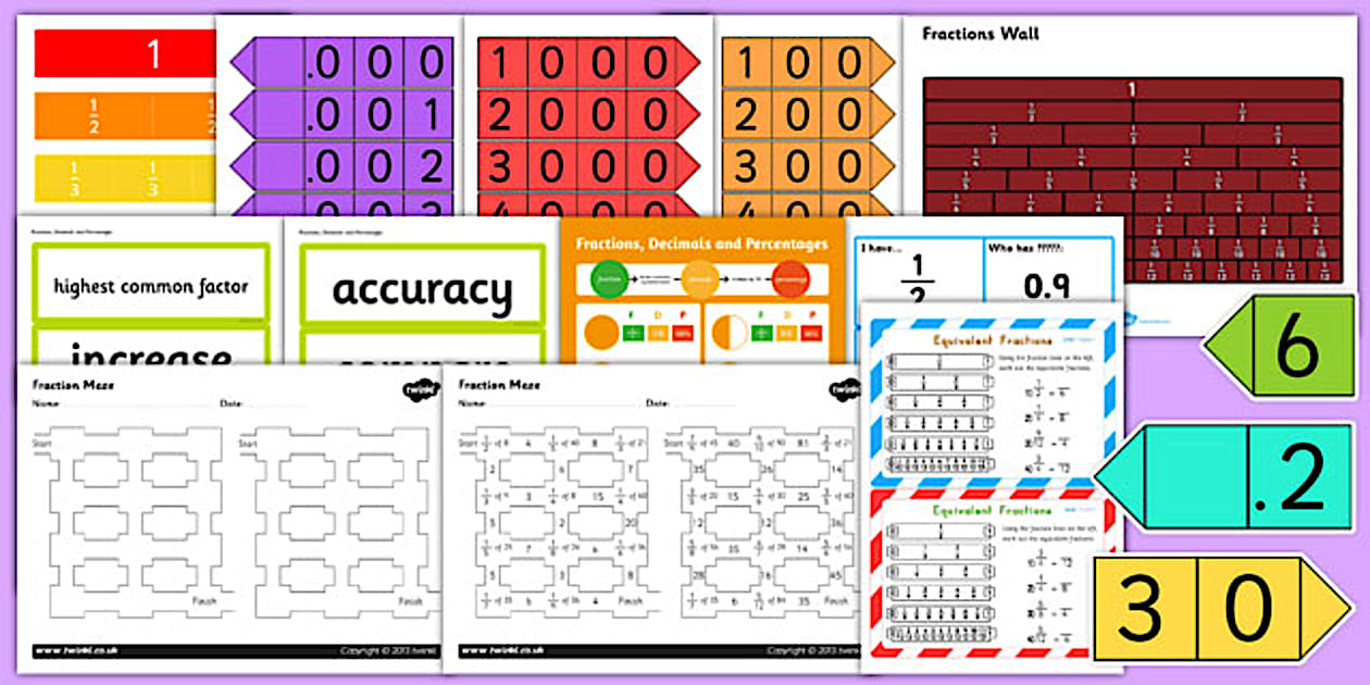 KS3 Maths Fractions Decimals Percentages Catch Up Resource Pack