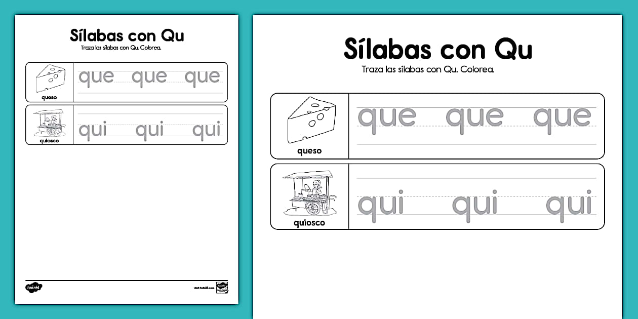 Actividad: Sílabas iniciales con Qu (teacher made) - Twinkl