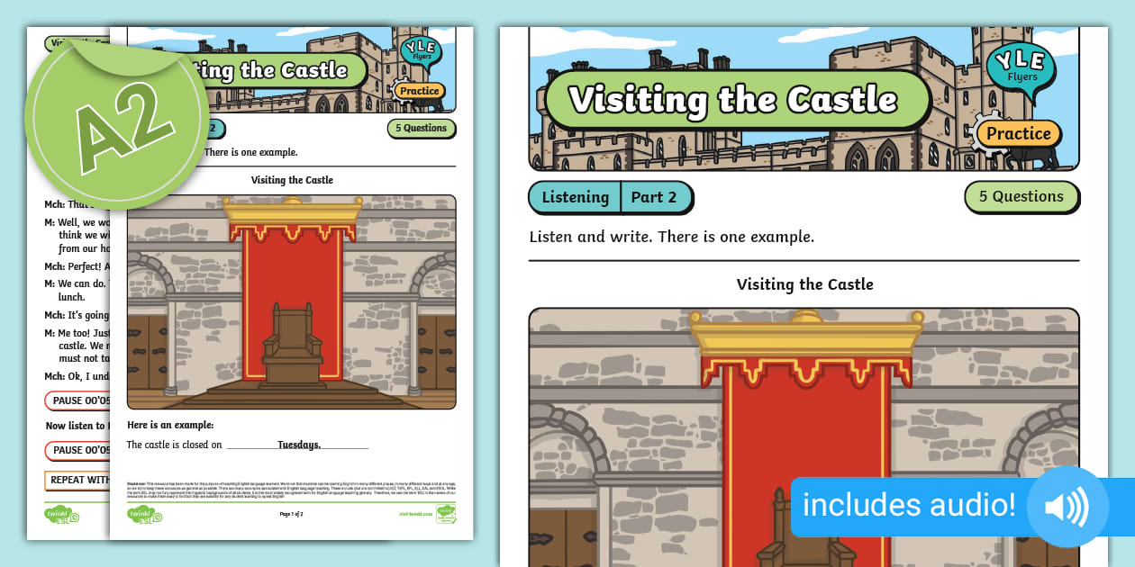 ESL YLE Flyers Listening Part 2 Activity (Teacher-Made)