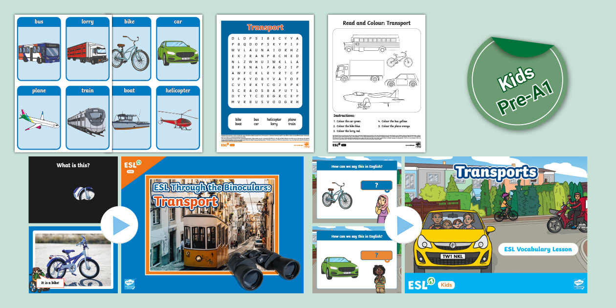 ESL Transport Lesson Plan for Kids (teacher made) - Twinkl