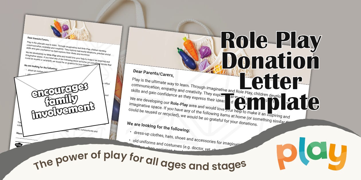 Role Play Parent/Carer Donation Editable Letter Template