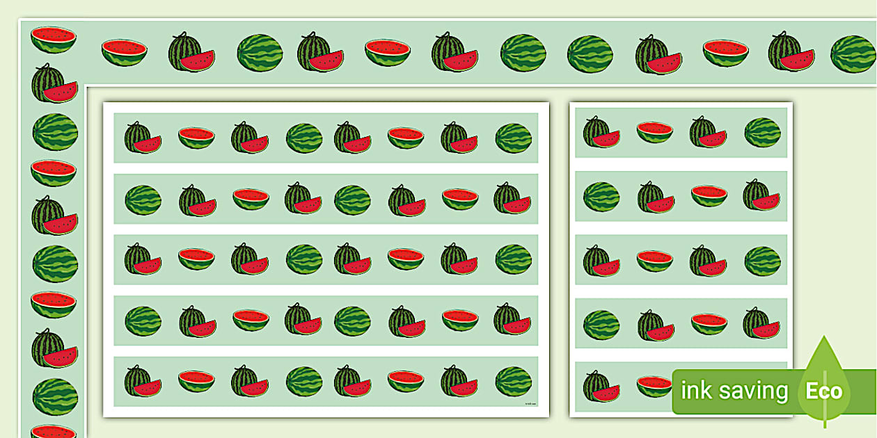 Watermelon Display Borders (teacher made) - Twinkl