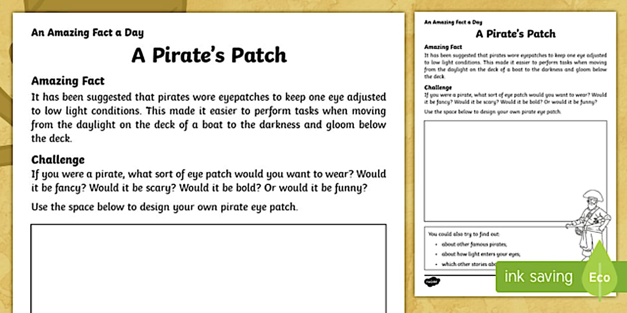 A Pirate's Patch Worksheet / Worksheet (Teacher-Made)