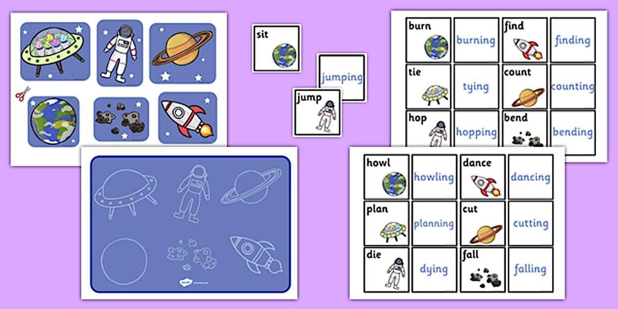 Space Themed Suffix Activity -ing (teacher made) - Twinkl