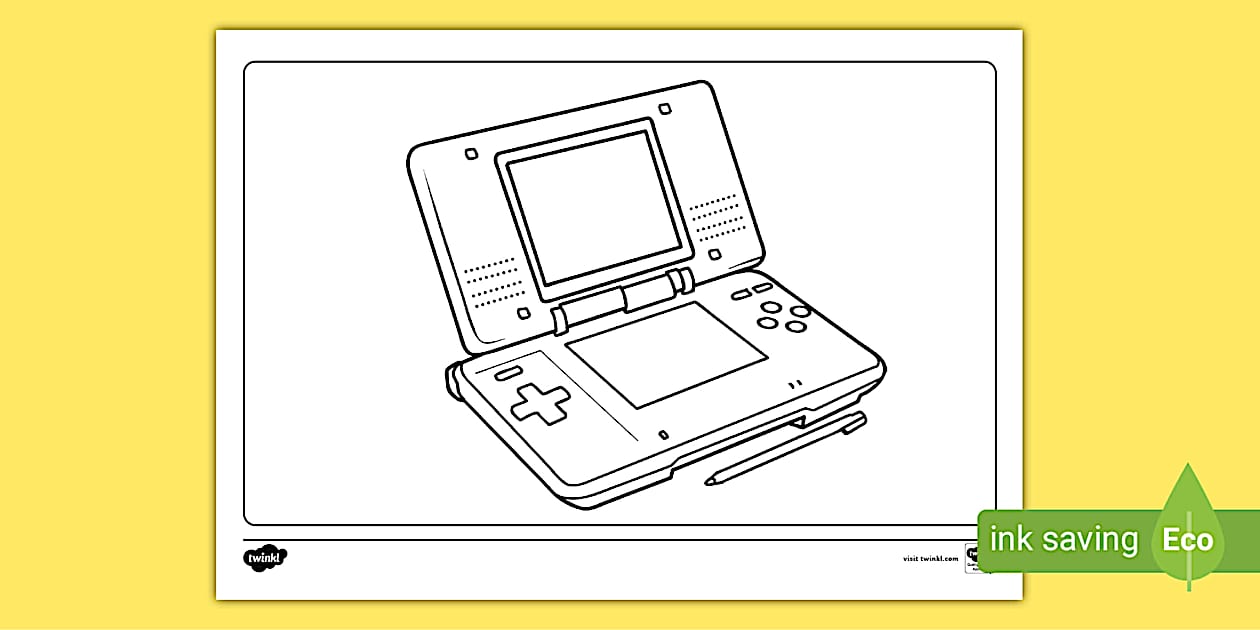 Handheld Video Game Console Colouring Page (Teacher-Made)