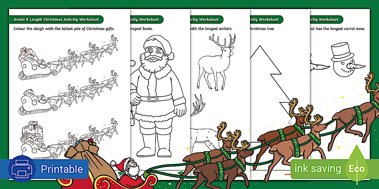 Grade R Maths - Length - Activity Sheet: Christmas