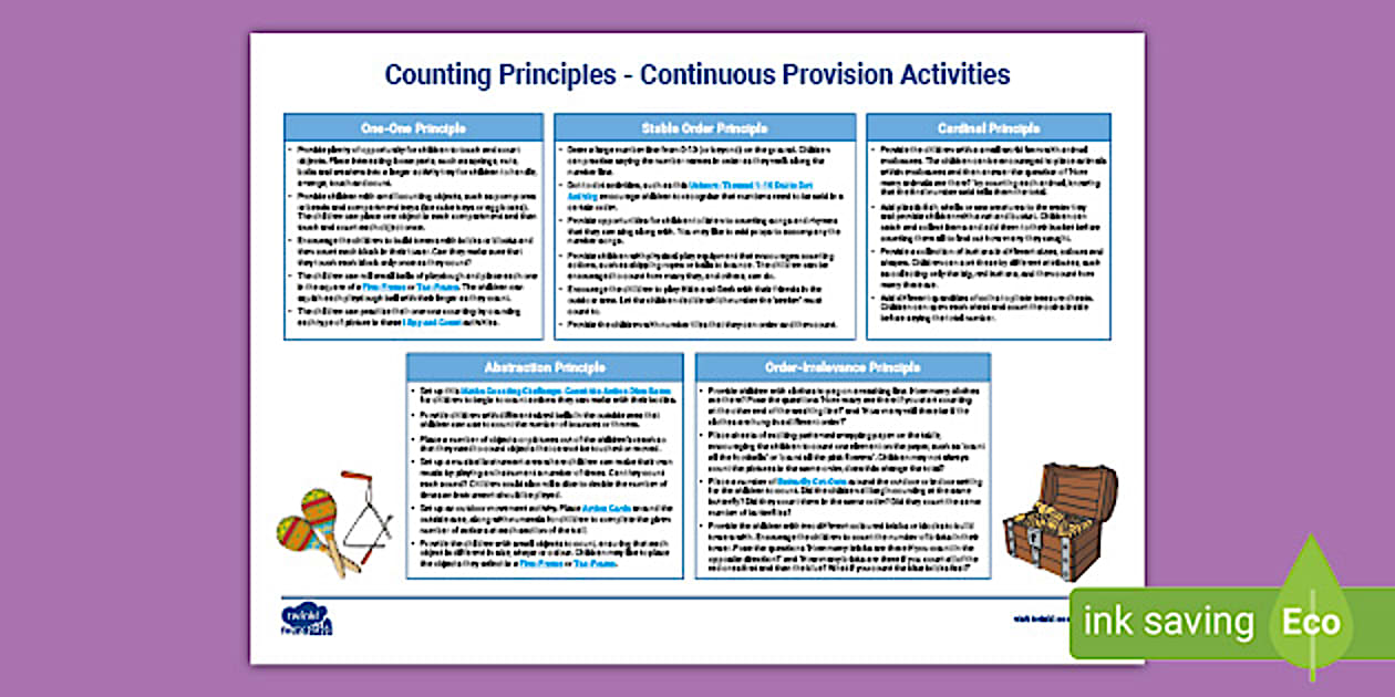EYFS Principles of Counting - Continuous Provision Activities