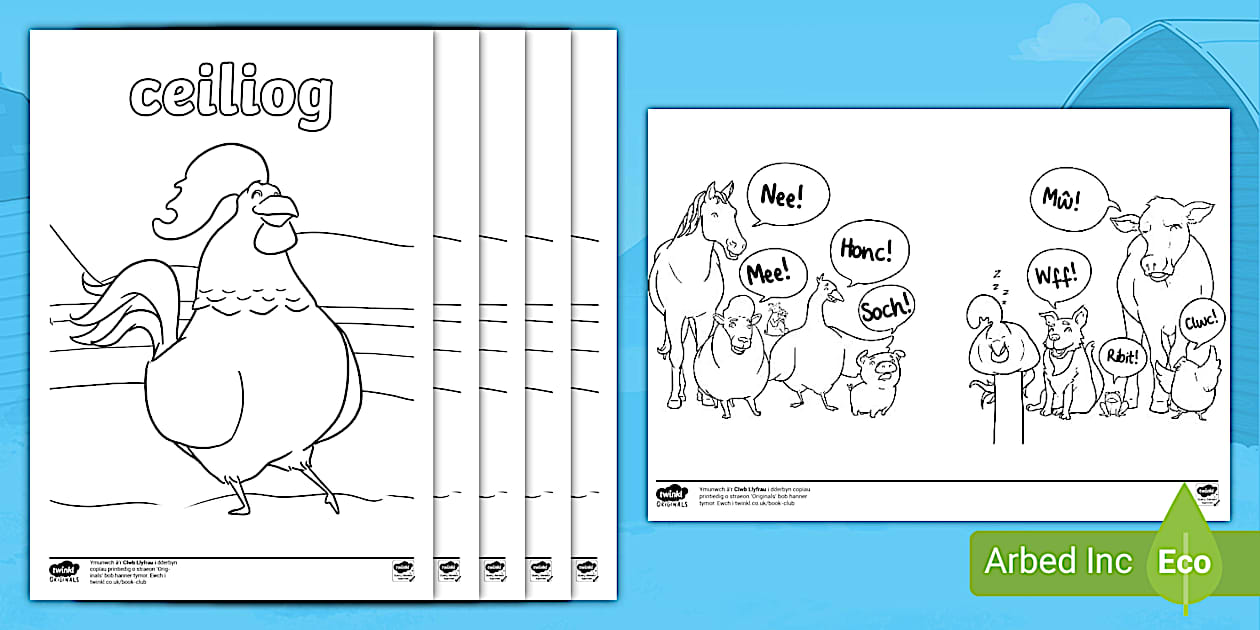 Amser Deffro ar y Fferm: Taflenni Lliwio (teacher made)