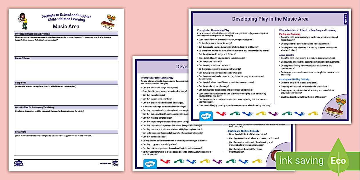 EYFS Music Area Developing Child-Initiated Learning Resource Pack
