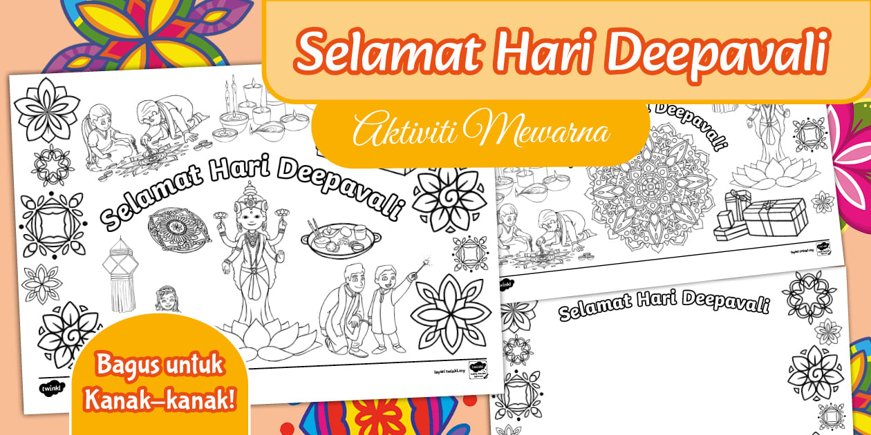 Lembaran Mewarna Comel Hari Deepavali (teacher made)