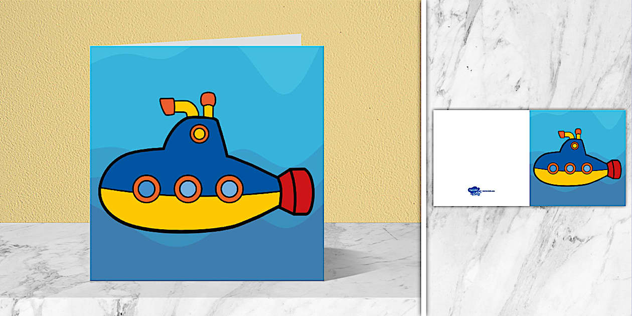 Submarine Greeting Card | Twinkl Party (teacher made)