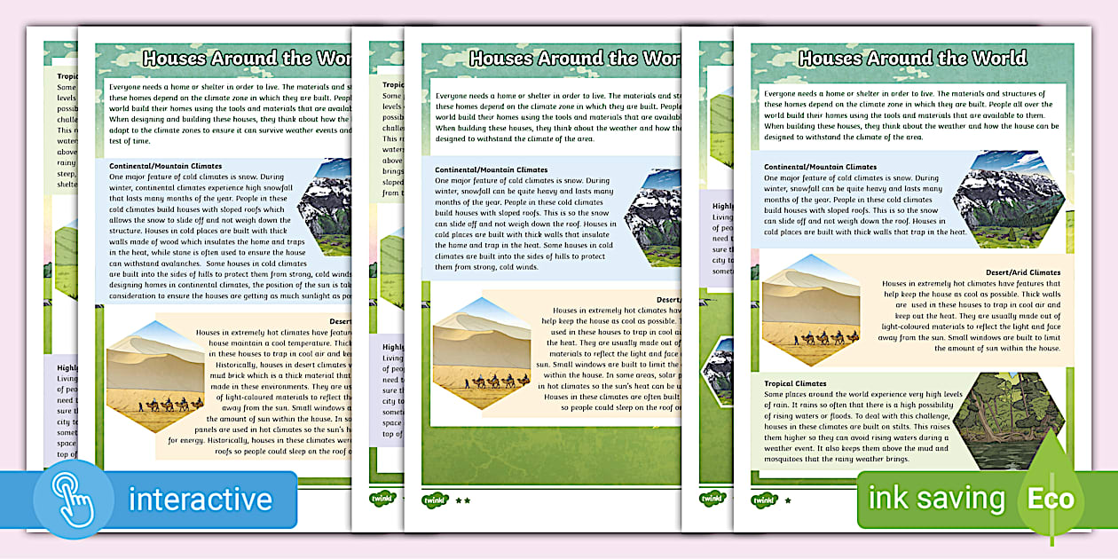 Houses Around the World Differentiated Comprehension