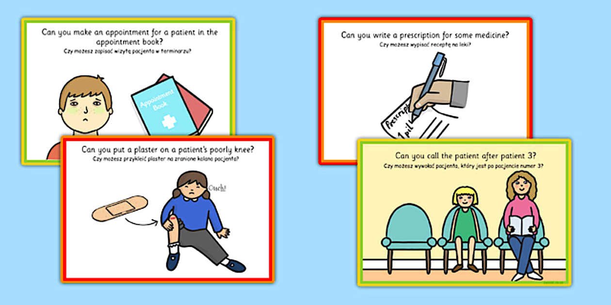 Challenge Cards Doctors Surgery Polish Translation