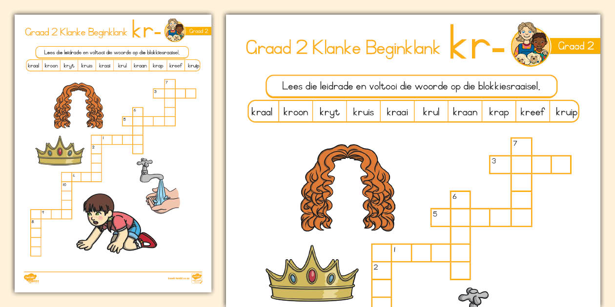 Graad 2 Klanke Blokkiesraaisel kr- - Twinkl
