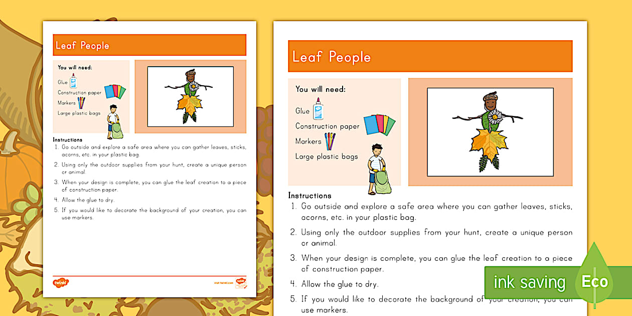 Leaf People Craft Instructions (Teacher-Made) - Twinkl
