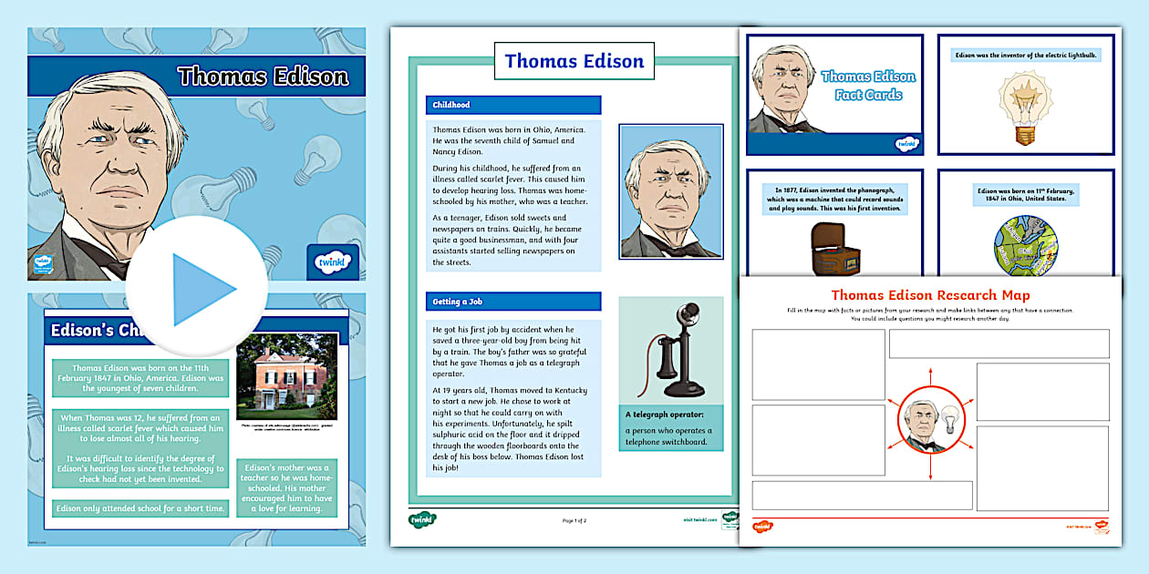Thomas Edison Deaf Awareness Resource Pack (teacher made)
