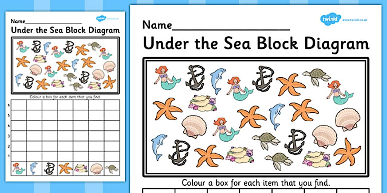 Under the Sea Block Diagram Worksheet / Worksheet - Twinkl