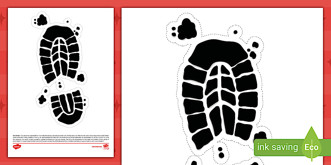 Santa Footprint Cut-Out (Teacher-Made) - Twinkl