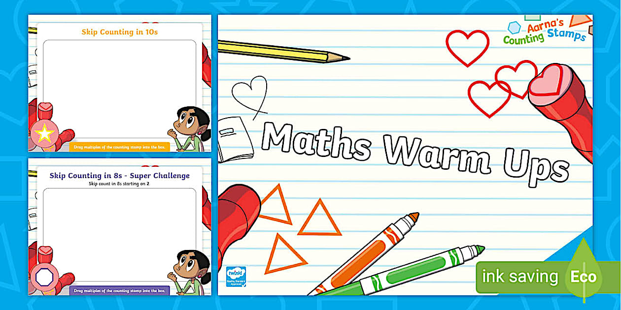 Aarna's Counting Stamps - Maths Warm Ups PowerPoint