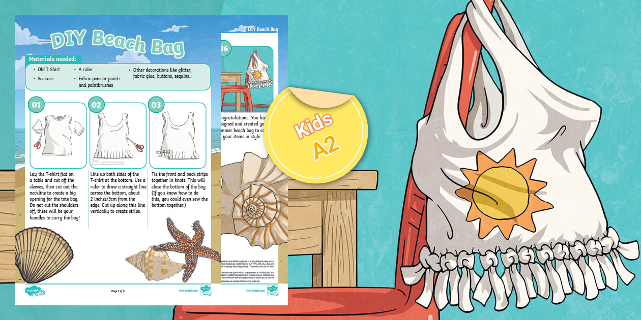 ESL DIY Beach Bag [Kids, A2] (teacher made) - Twinkl