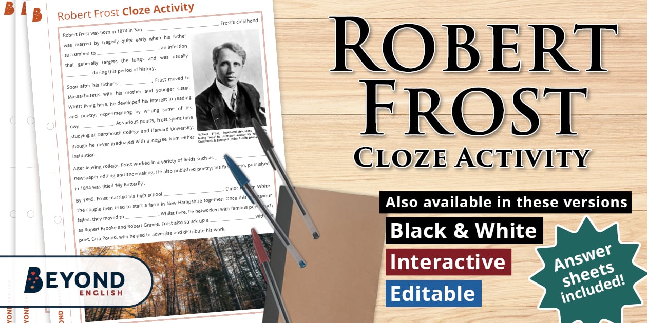 Robert Frost Cloze Activity