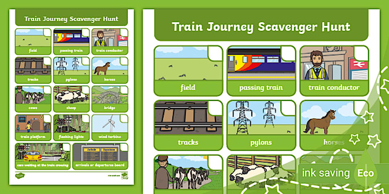 Train Journey Scavenger Hunt Activity (teacher made)