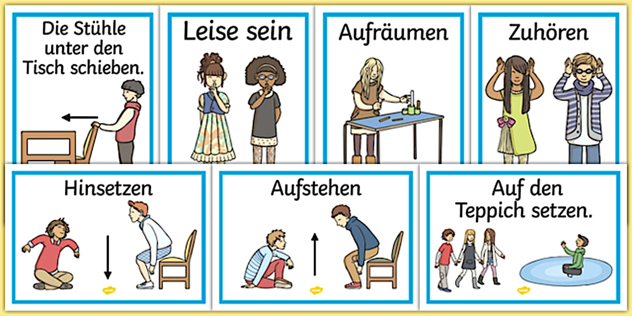Dyslexic Classroom Instructions Display Posters German/Deutsch