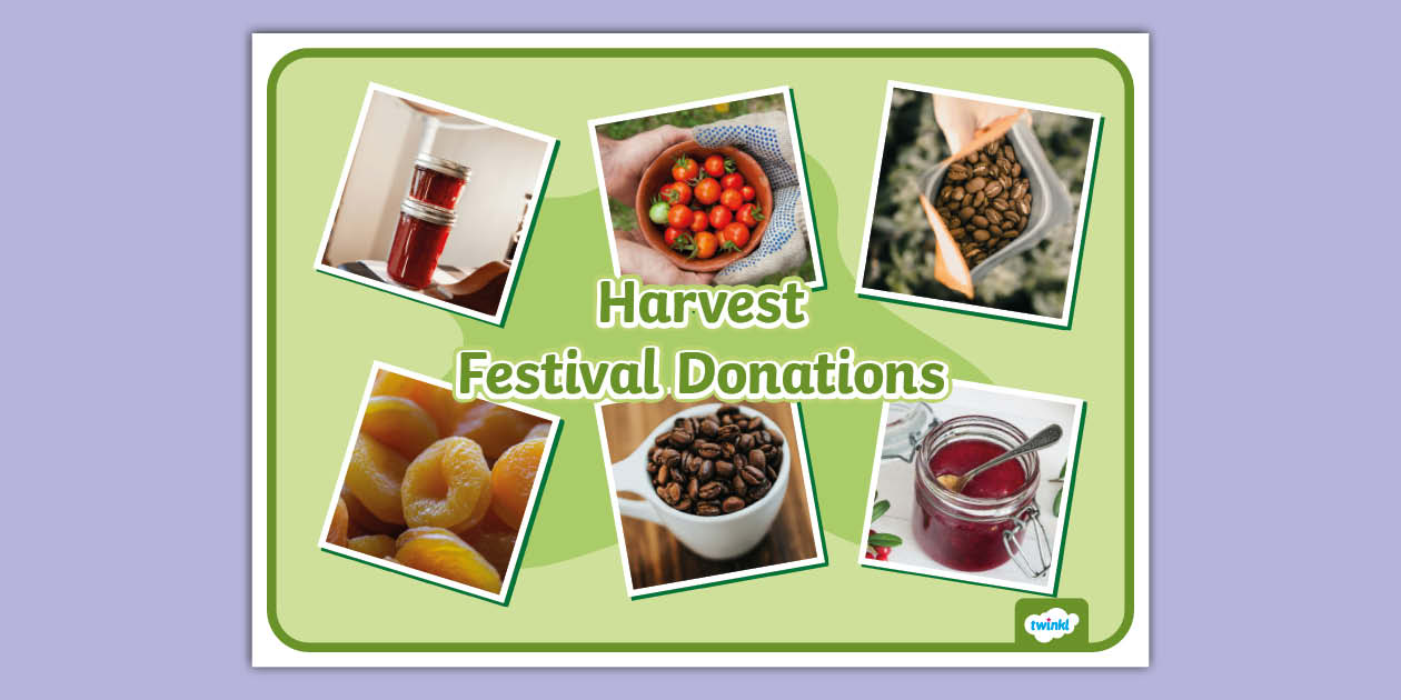 Harvest Festival Donations Photo Display Poster - Twinkl