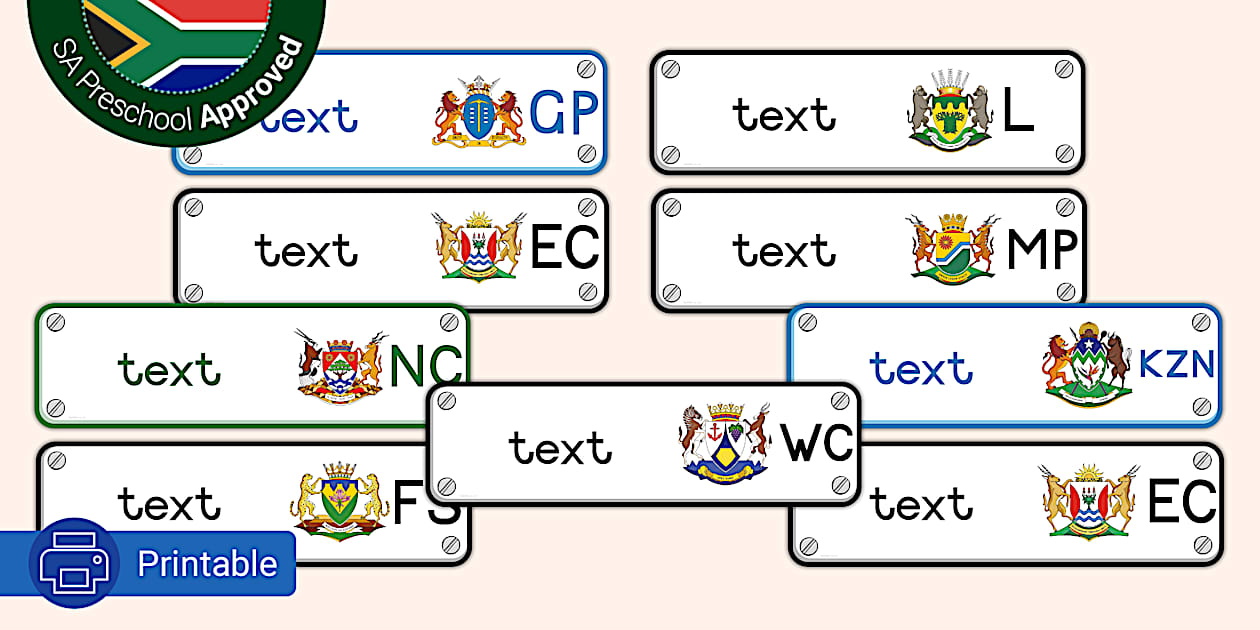 Road Safety Editable Registration Number Plates - Twinkl
