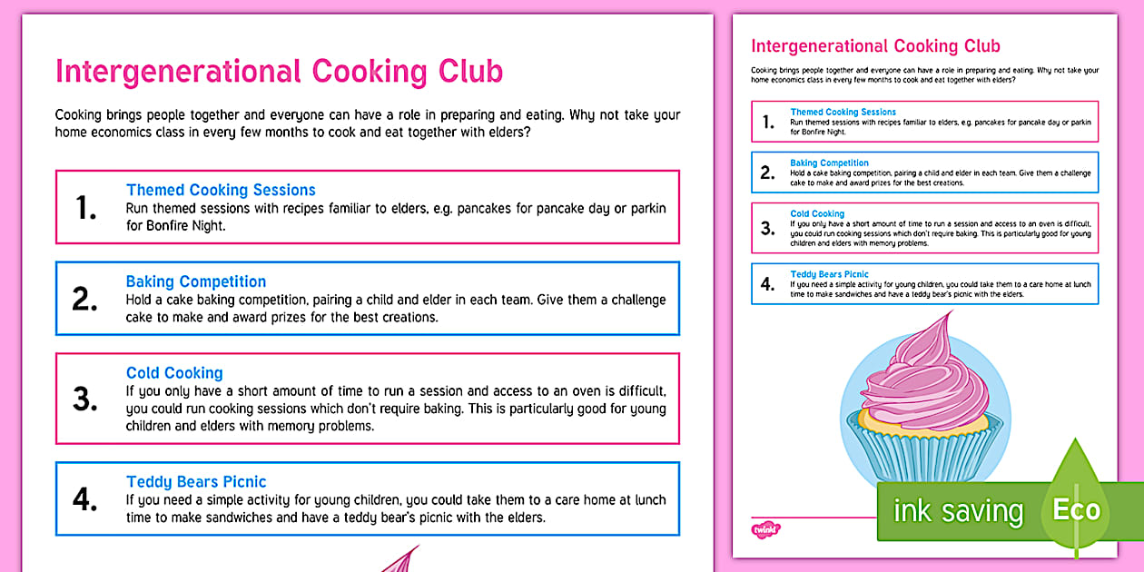 Intergenerational Cooking Club Teaching Ideas - Twinkl