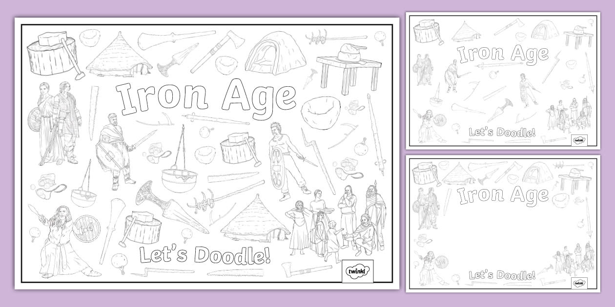 Iron Age Doodle Colouring - Twinkl - KS2 - Twinkl