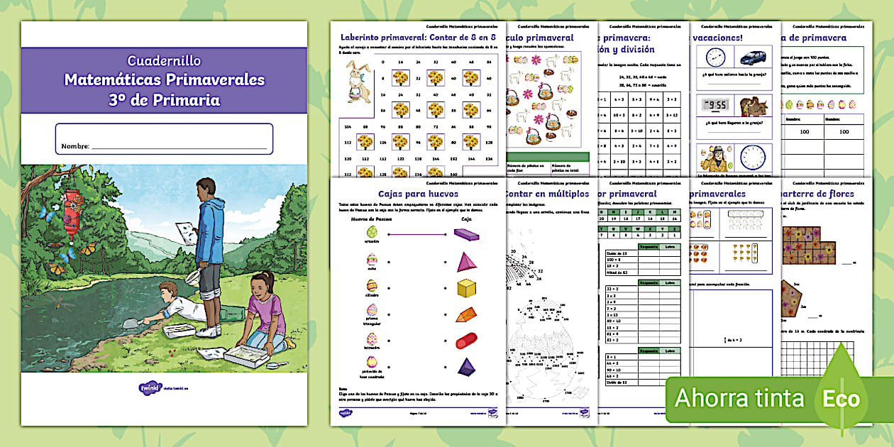 Cuadernillo: Matemáticas primaverales - 3º de Primaria