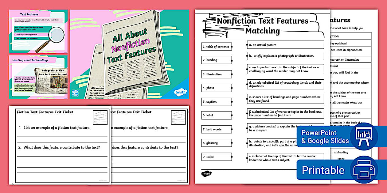 Third Grade Nonfiction Text Features Lesson Pack - Twinkl