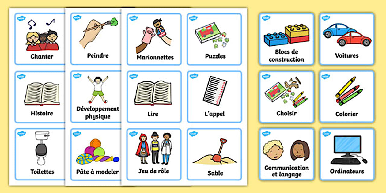 Editable Visual Timetable Nursery FS1 French (teacher made)