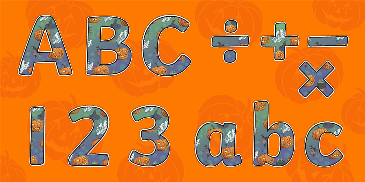 Letras de mural: Diseño Halloween (Teacher-Made) - Twinkl