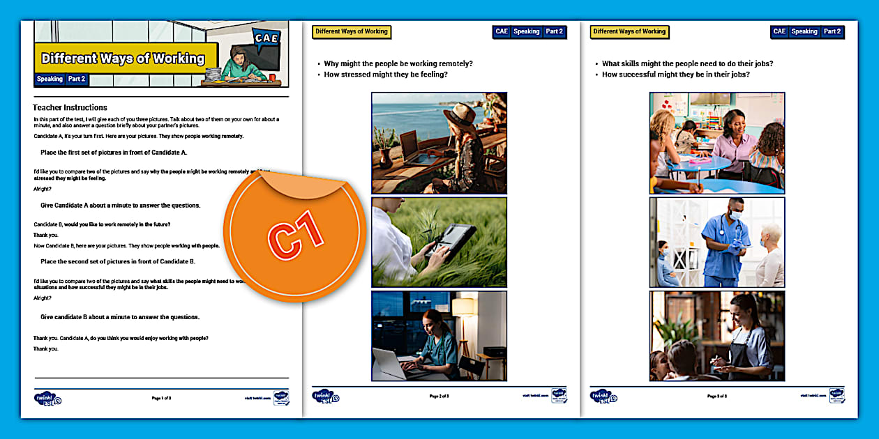 Twinkl C1 Advanced Speaking Part 2 Practice - Twinkl