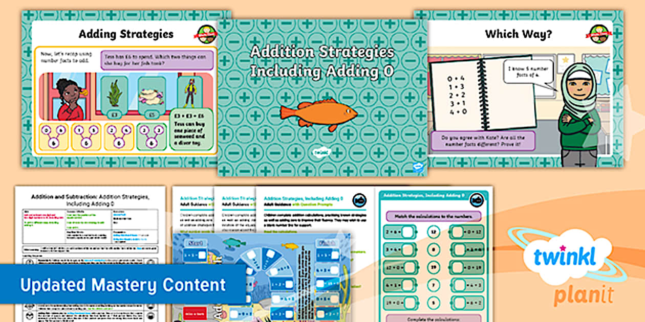 👉 Y1 Strategies Adding 0 PlanIt Maths Lesson 24 - Twinkl