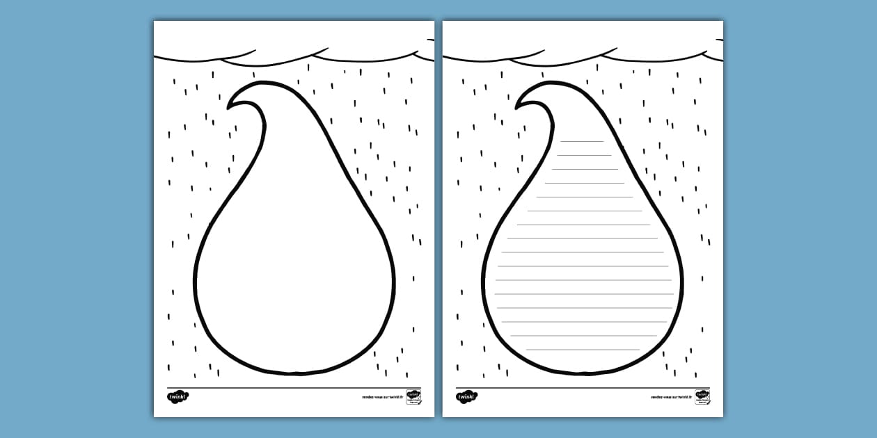 Modèle d'écriture : La pluie - Twinkl Écriture