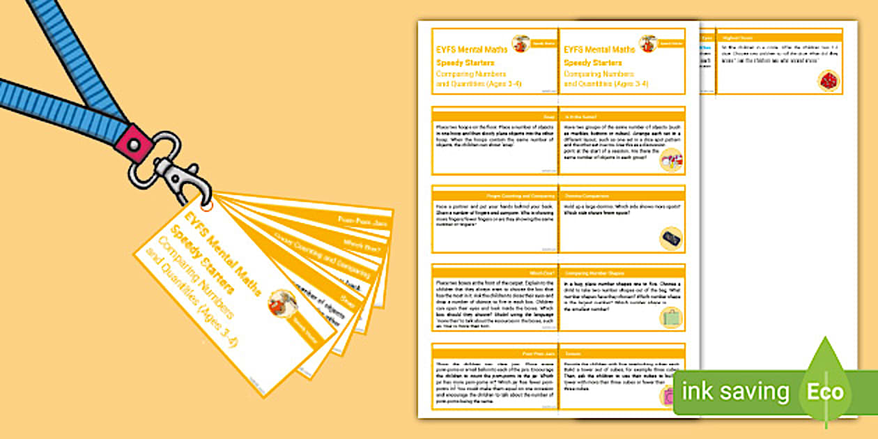 Lanyard-Sized Speedy Starters (Ages 3-4): Comparing Numbers