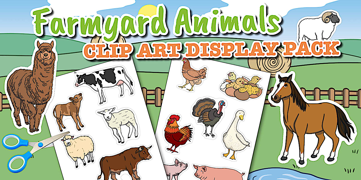Farmyard Animals Clip Art Display Pack
