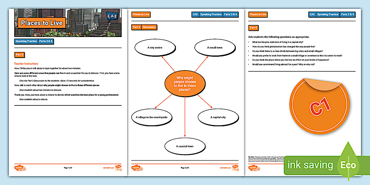 C1 CAE Speaking Part 3 and 4 Practice (4) (teacher made)
