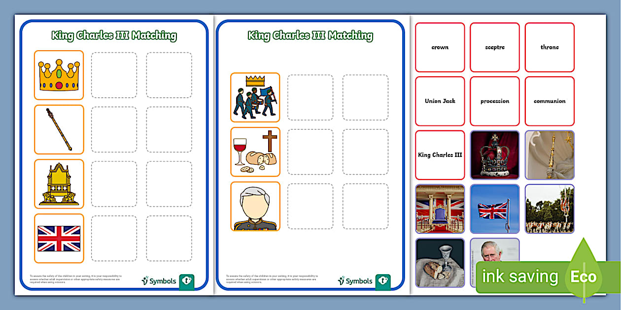 Twinkl Symbols: King Charles III Matching Activity - Twinkl