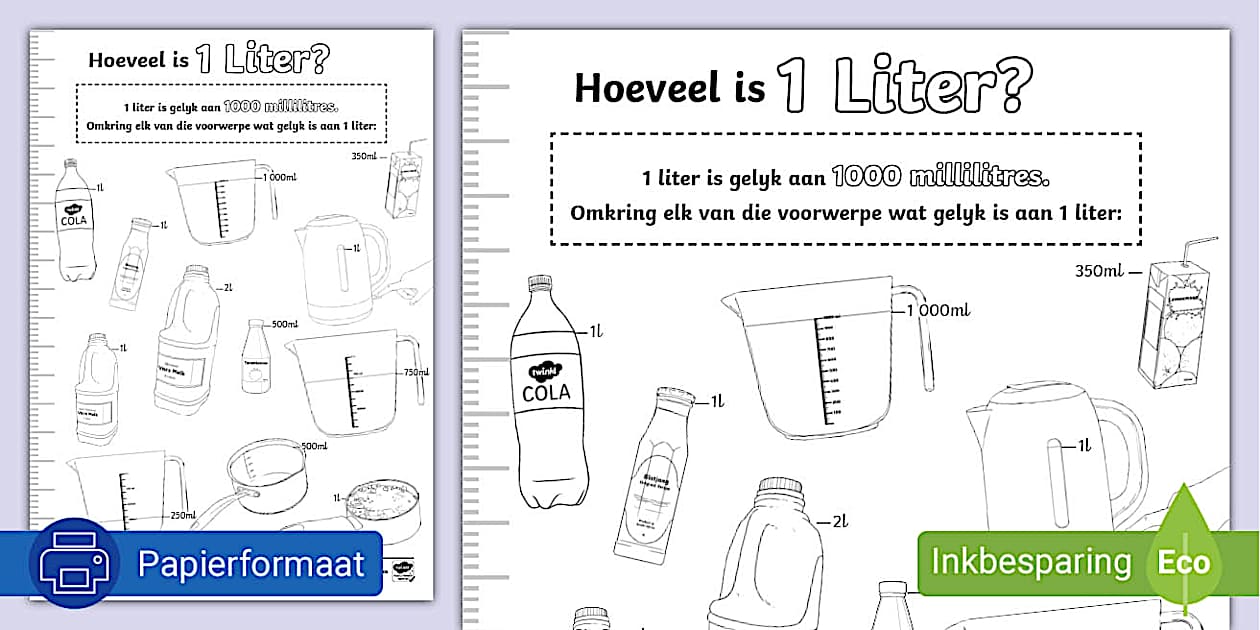 Hoeveel Is Een Liter? (teacher made) - Twinkl