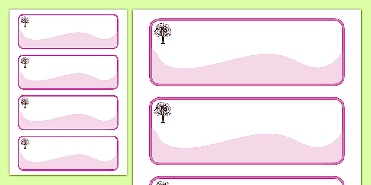 Cherry Tree Themed Editable Drawer-Peg-Name Labels (Colourful)