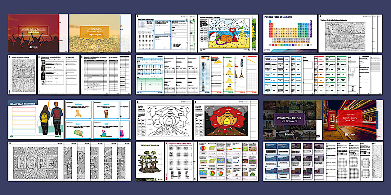 KS3/KS4 Supply Cover Teacher Box of Tricks End of Term Pack